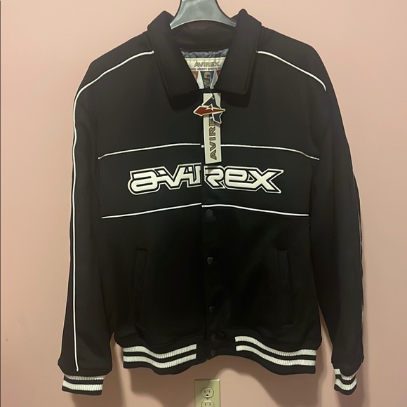 Avirex | Jackets & Coats | Avirex Black Bomber Jacket With Standup ...